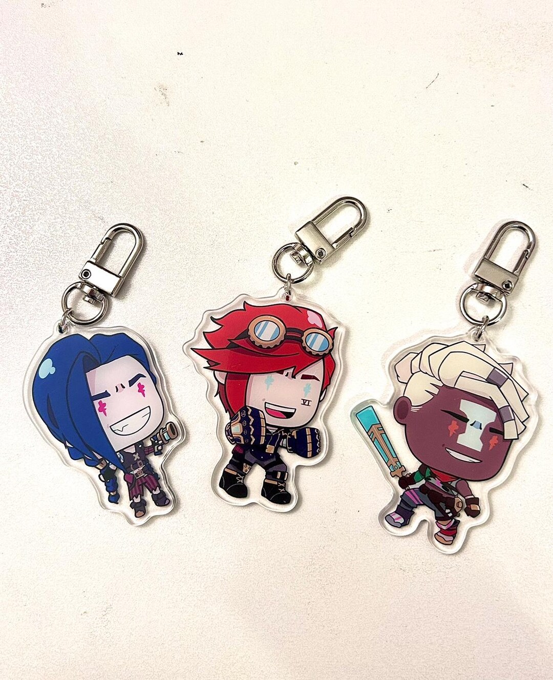 NEW KAWAII Chibi 2.5in Arcane Keychains Jinx/ekko/vi - Etsy