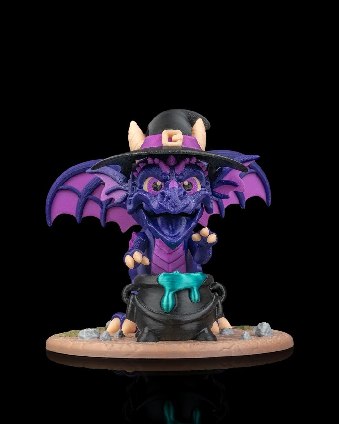 Articulated Dragon Fidget Toy: Witchy Coven Lord, PLA (base Included ...