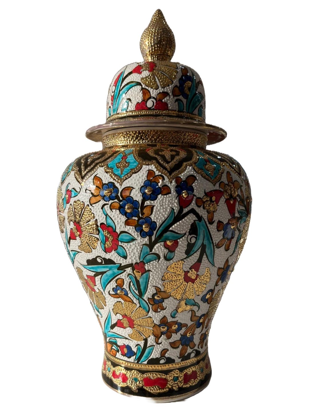 Turkish Tile Masterpiece, Elegant Floral Motif - Etsy
