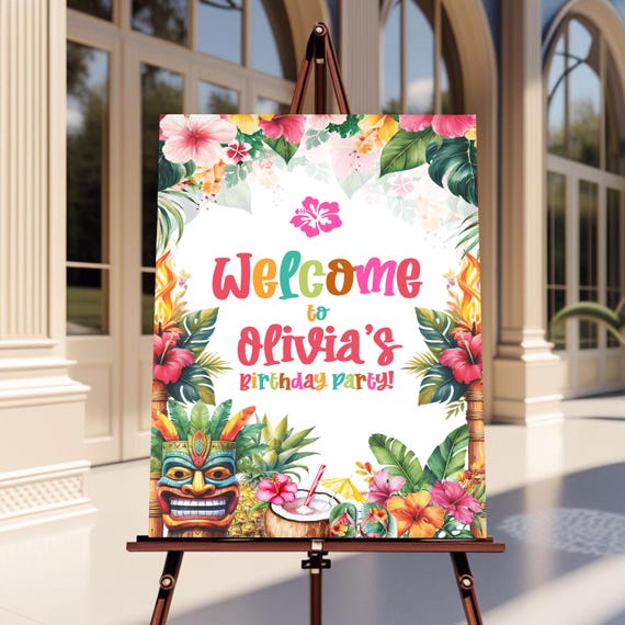 Letrero Imprimible Para Fiesta Hawaiana Photocall TROPICAL