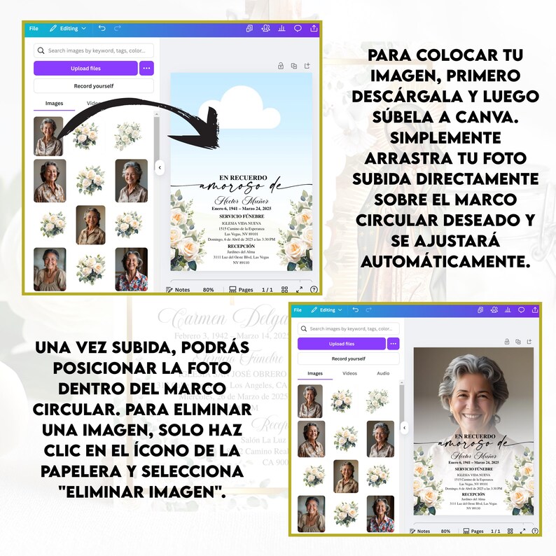 Minimal Editable Funeral Invitation Template, En Recuerdo Amoroso De ...