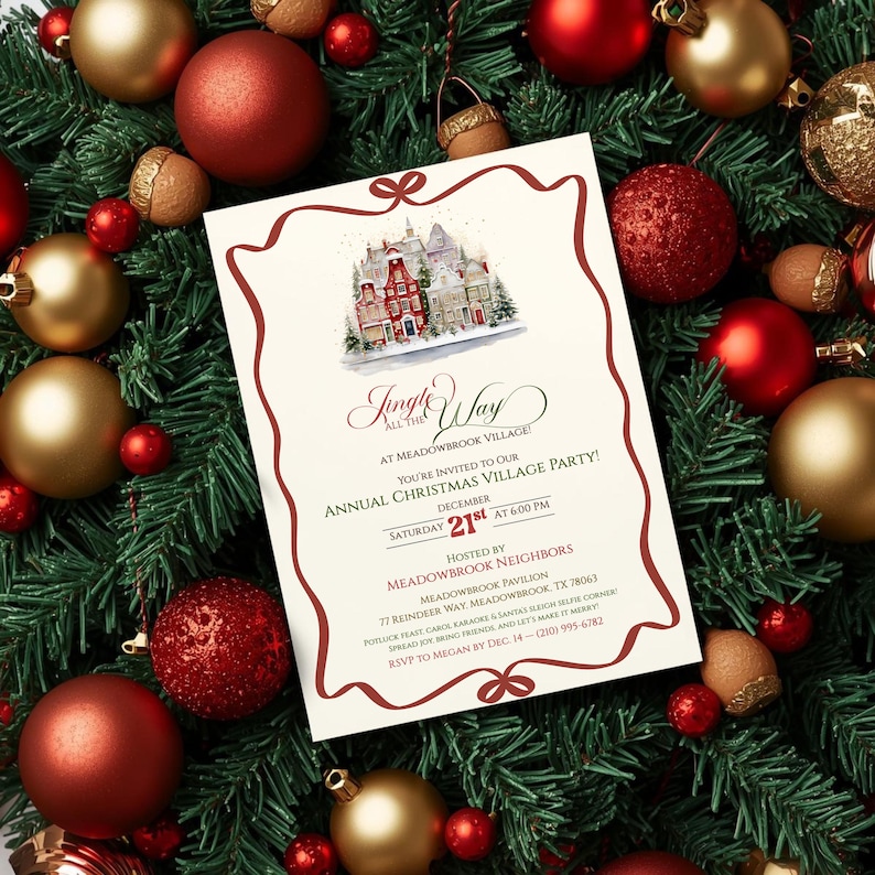 Editable Christmas Party Invitation, Jingle All the Way Invite ...