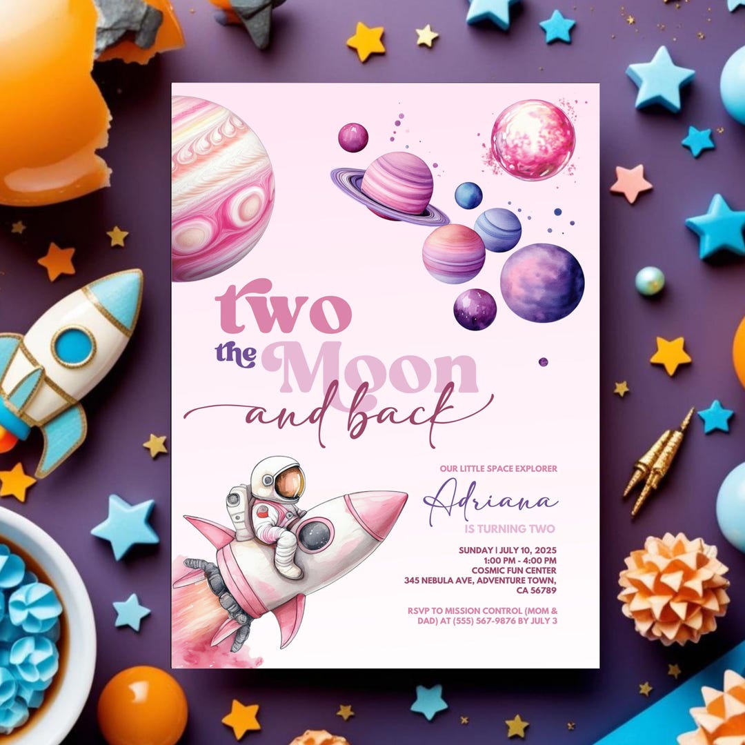 Outer Space Birthday Invitation for Kids, Space Birthday Invitation ...
