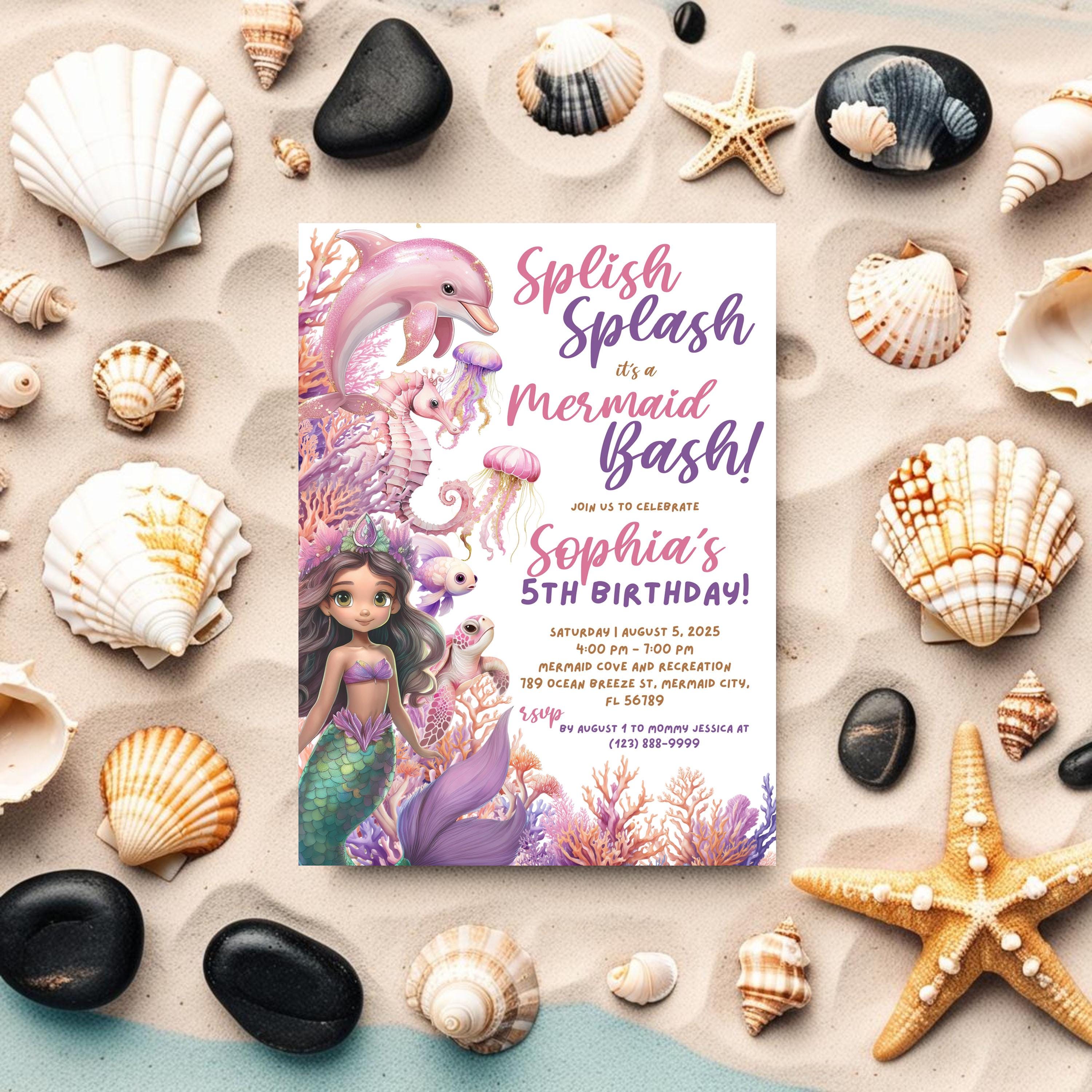 Under the Sea Birthday Invitation, Editable Ocean Party Invite ...