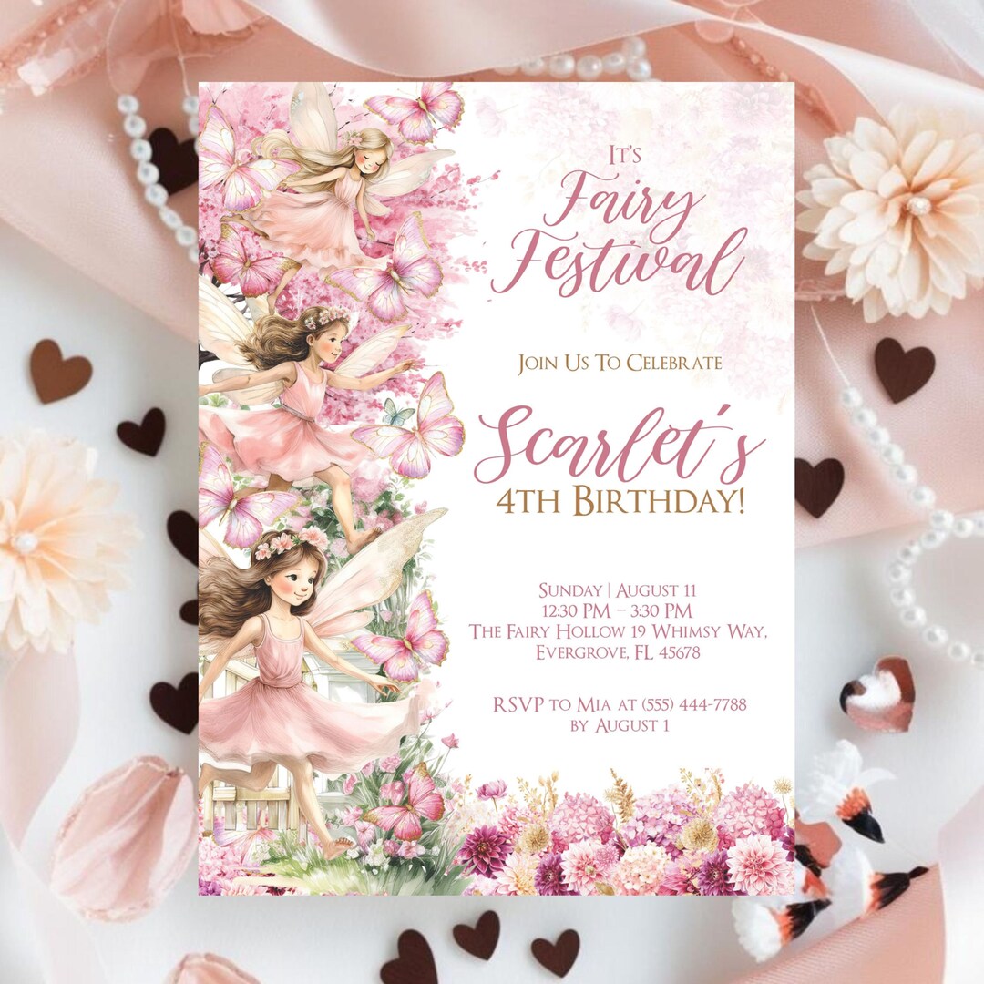 Editable Pixie Birthday Invitation, Fairy Magical Princess, Fairy ...