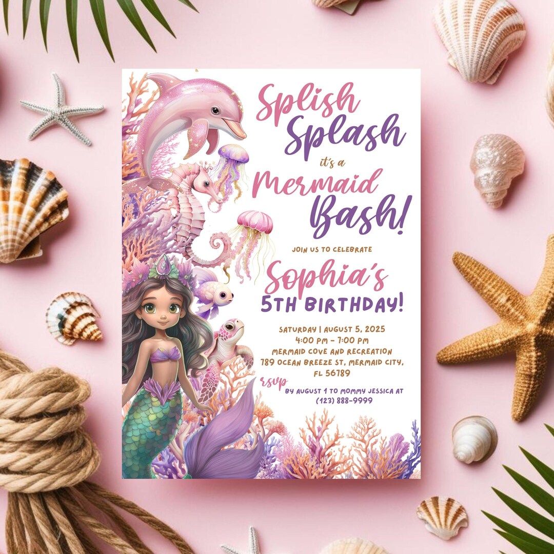 Under the Sea Birthday Invitation, Editable Ocean Party Invite ...