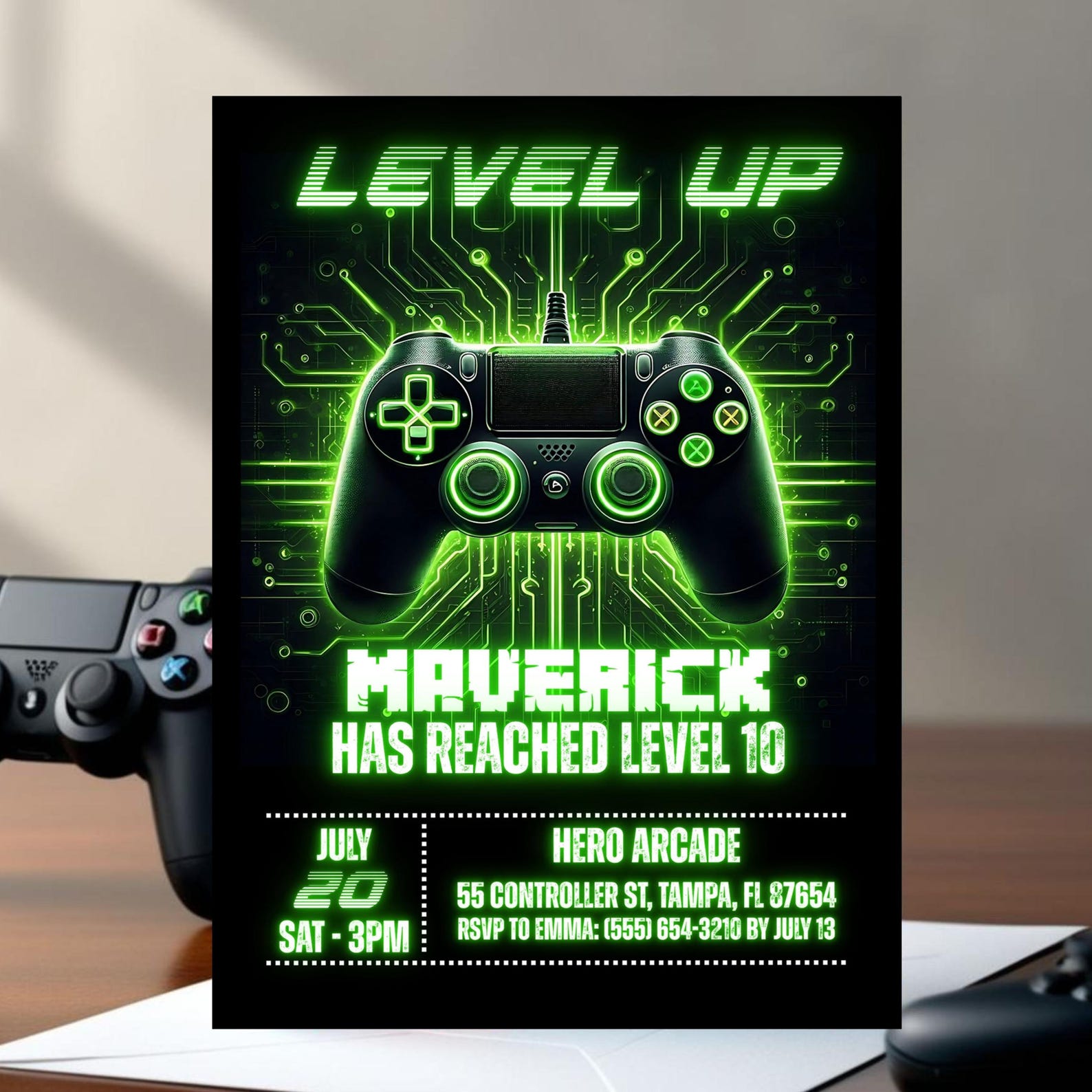 Video Game Themed Invitation, Gamer Boy Template, Gamer Birthday Invite ...