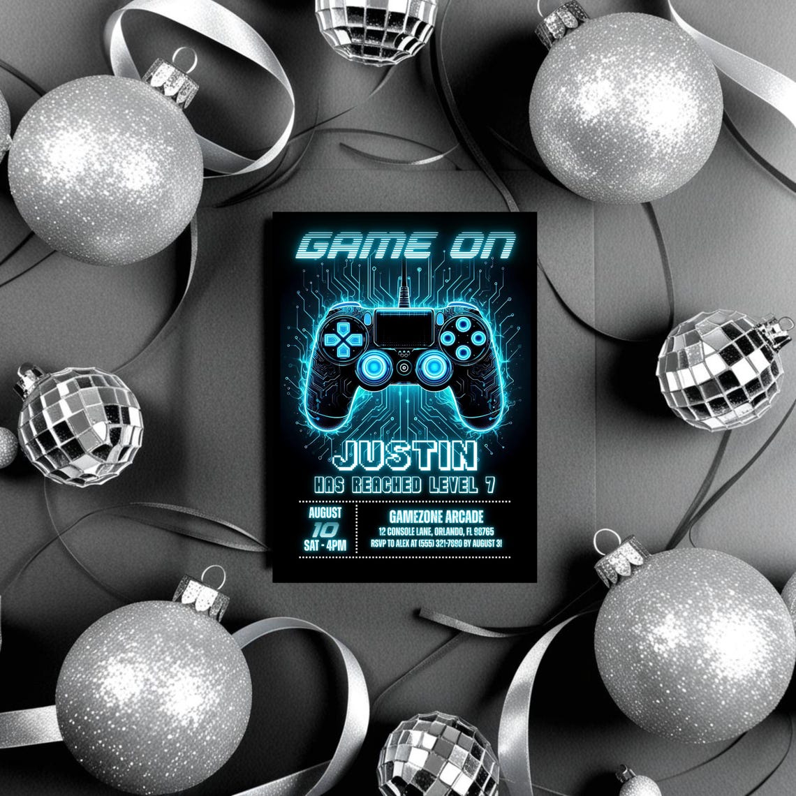 Level up Birthday Invitation, Video Game Party Invitation, Gamer Theme ...