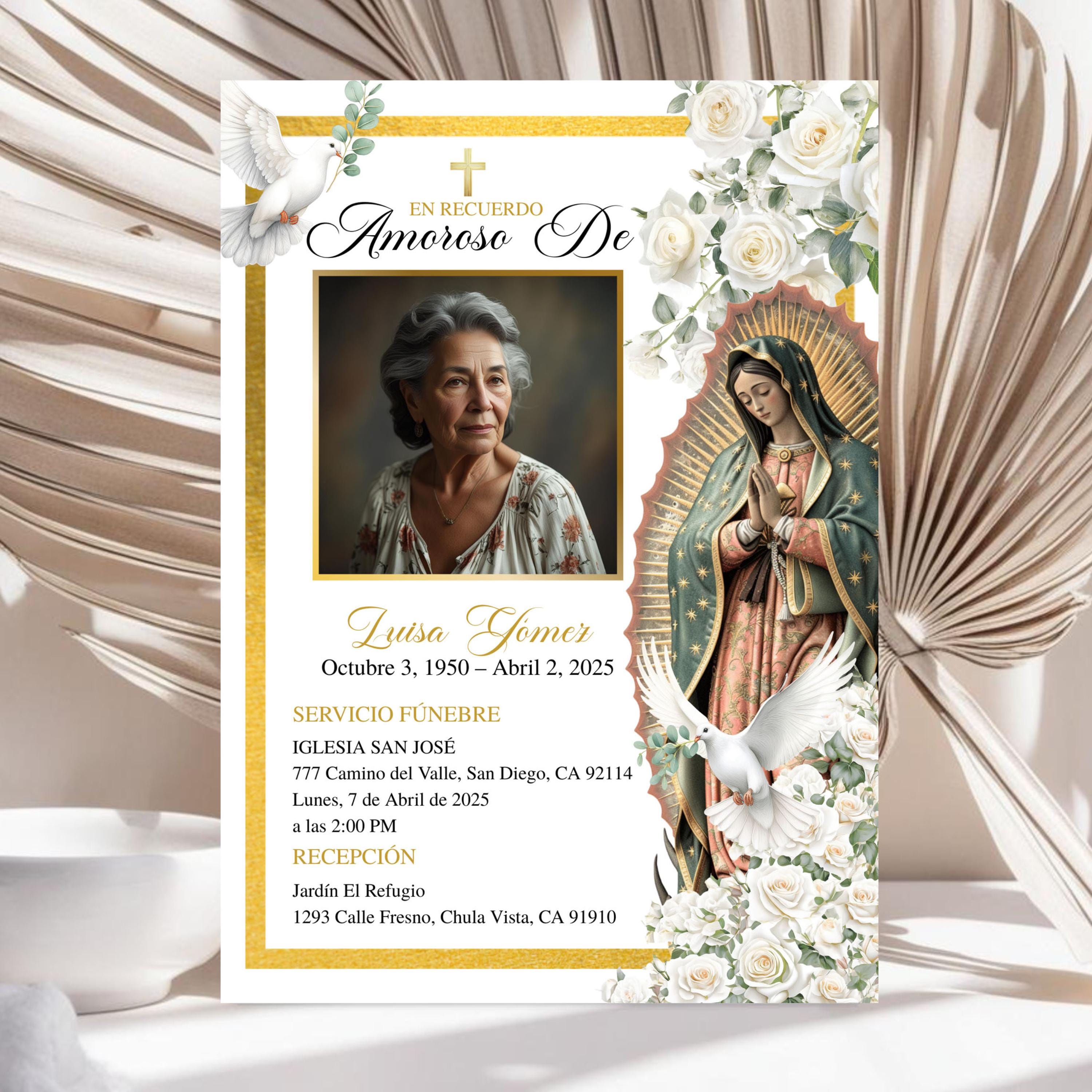 Plantilla Funeral Española, Invitación Celebración De Vida, Catholic ...