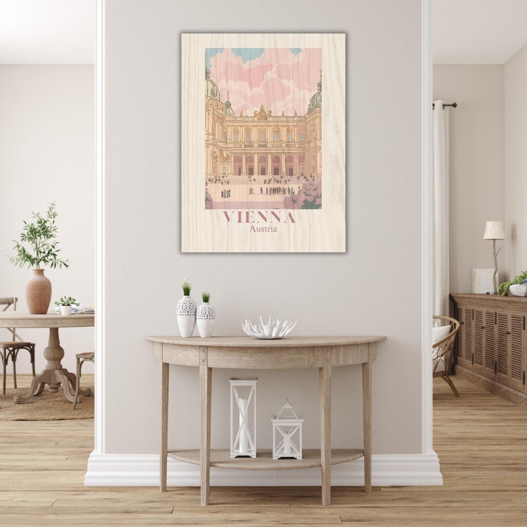 Vienna, Wooden Mural, Wall Decoration, Wedding Gift, Birthday Gift, Art ...