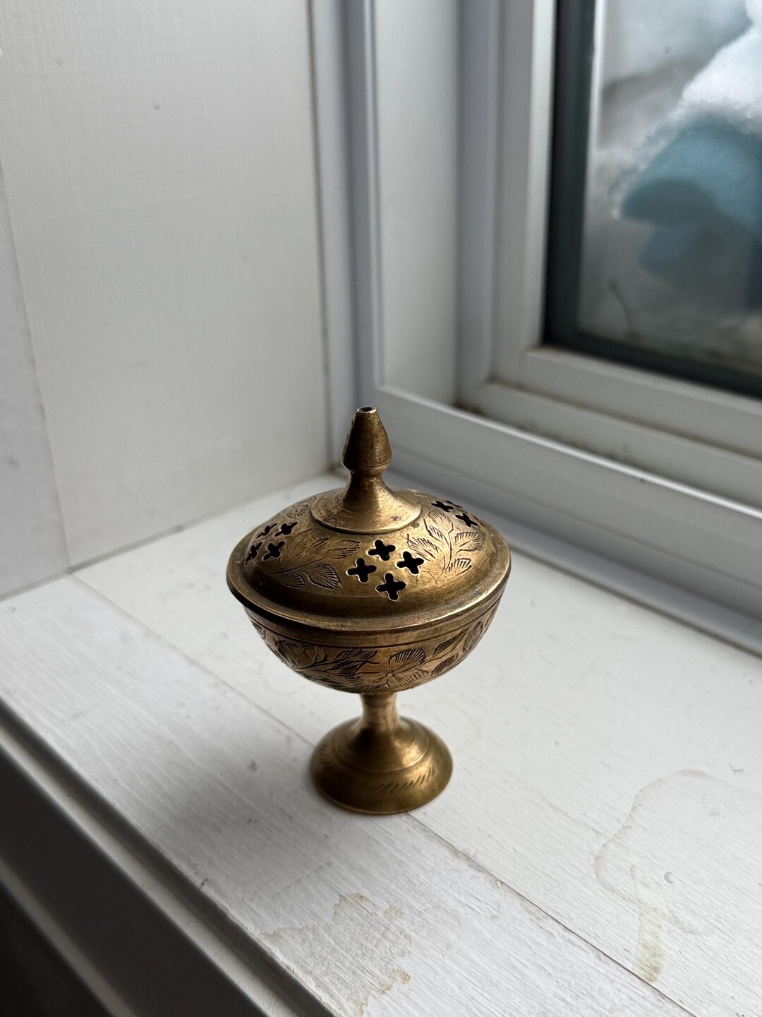 Vintage Brass Mini Chalice With Lid Incense Burner - Etsy