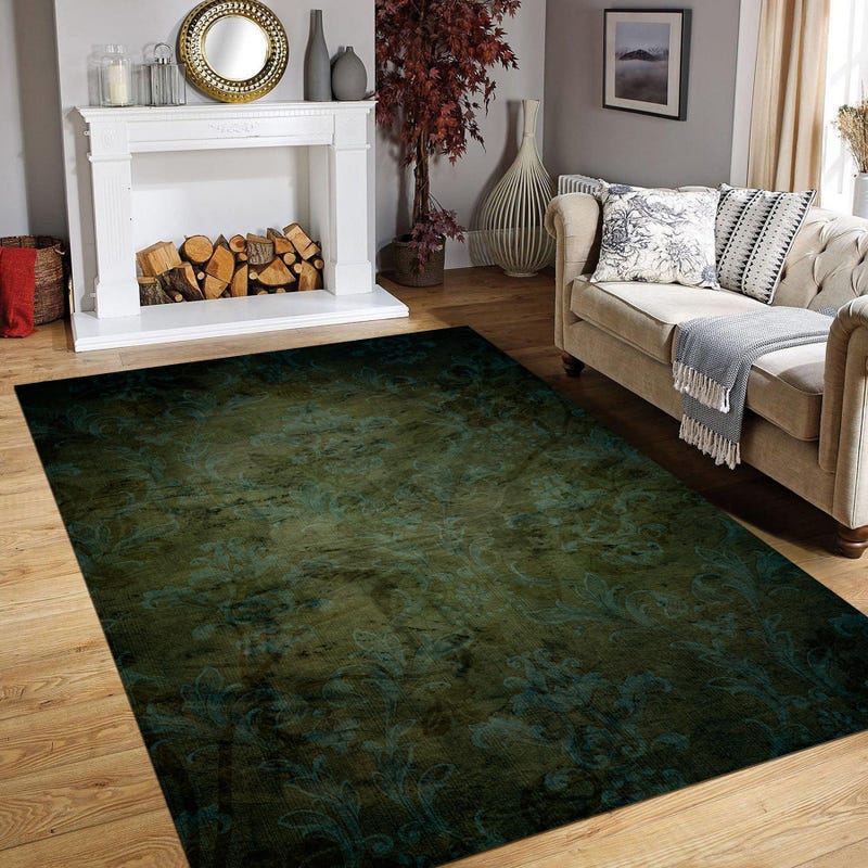 Dark Green Rug - Etsy