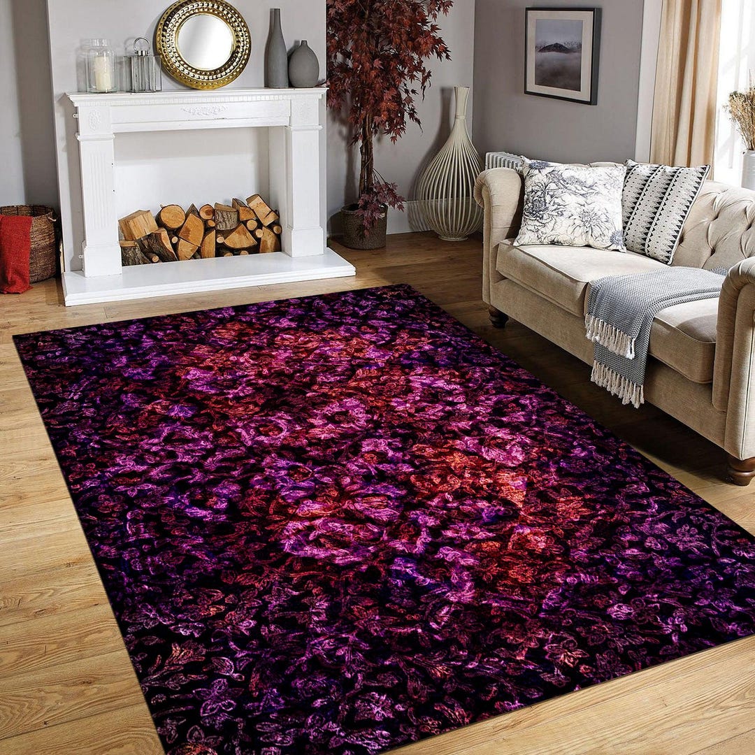 Red Gothic Rug, Area Rug, Home Area Rug, Washable Rug, Home Decor Rug ...