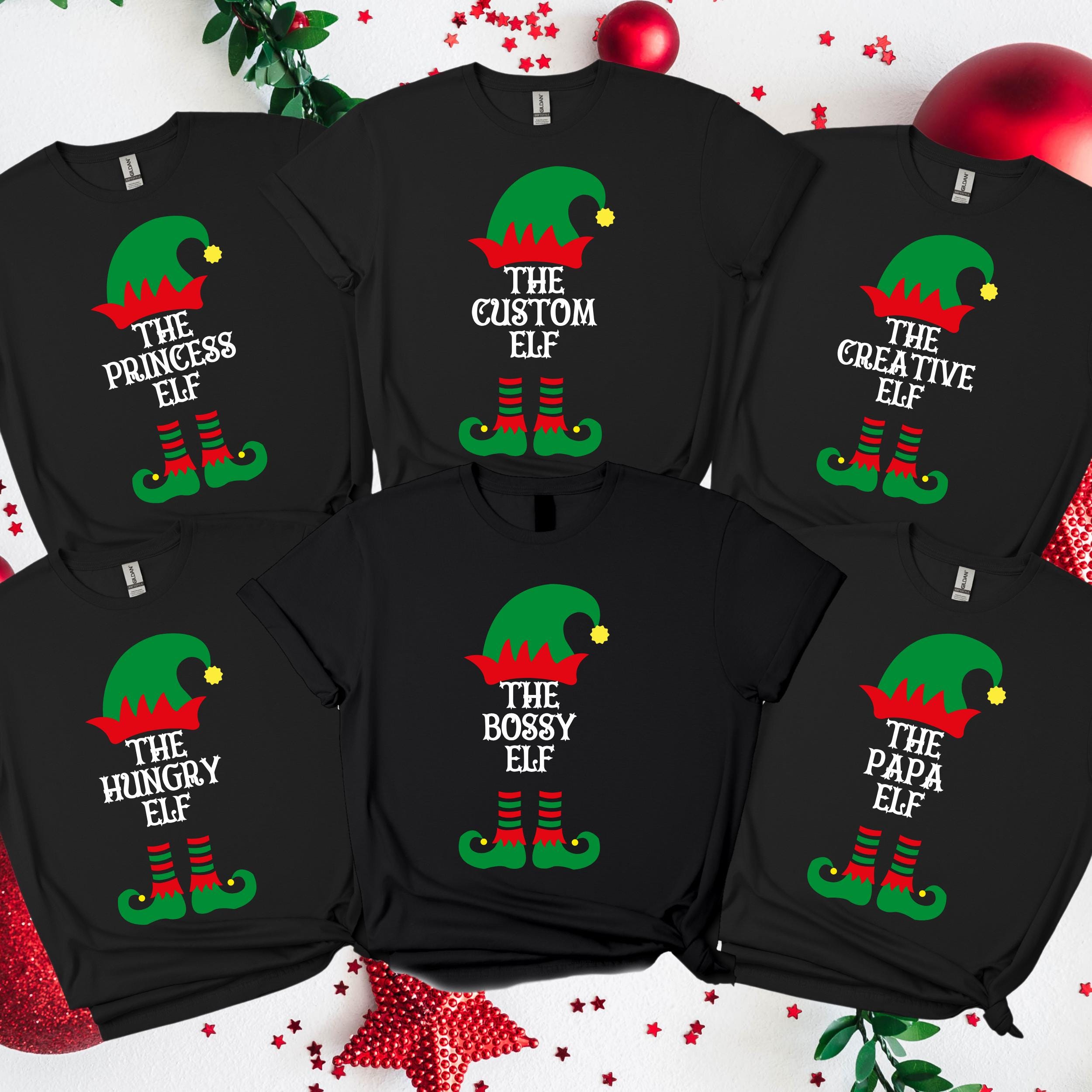 Custom Elf Christmas Shirts,matching Family Holiday Tees,funny ...
