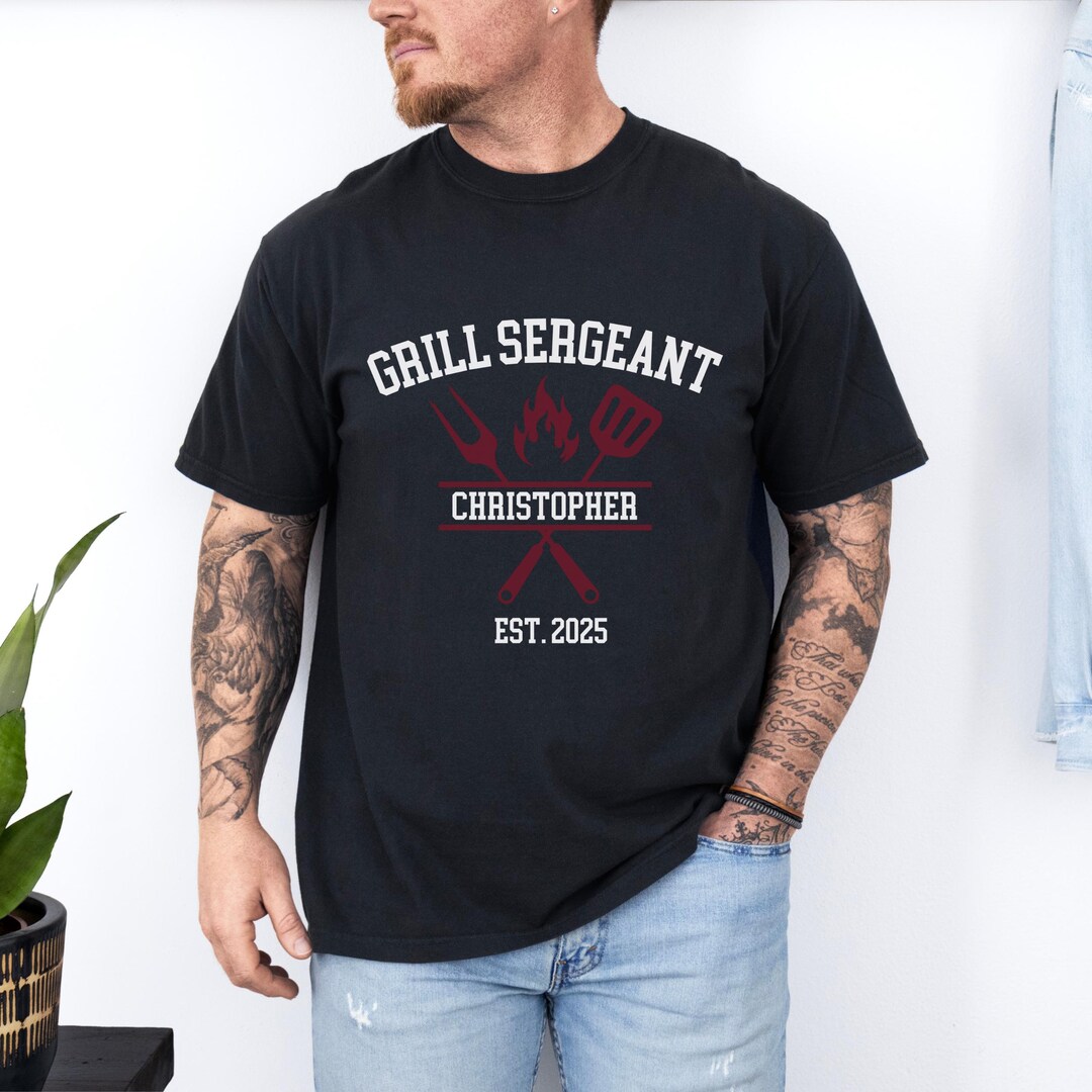 Comfort Colors Grill Sergeant Father's Day Dad Tshirt,grill Father Tee ...
