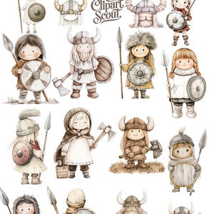Cute Viking Clipart Norse Bundle - Cute Printable Watercolor Clipart ...