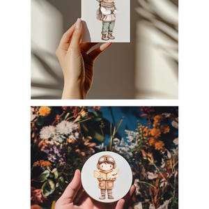 Cute Aviator Clipart - Watercolor Clipart - Airplane, Pilot, Clouds ...