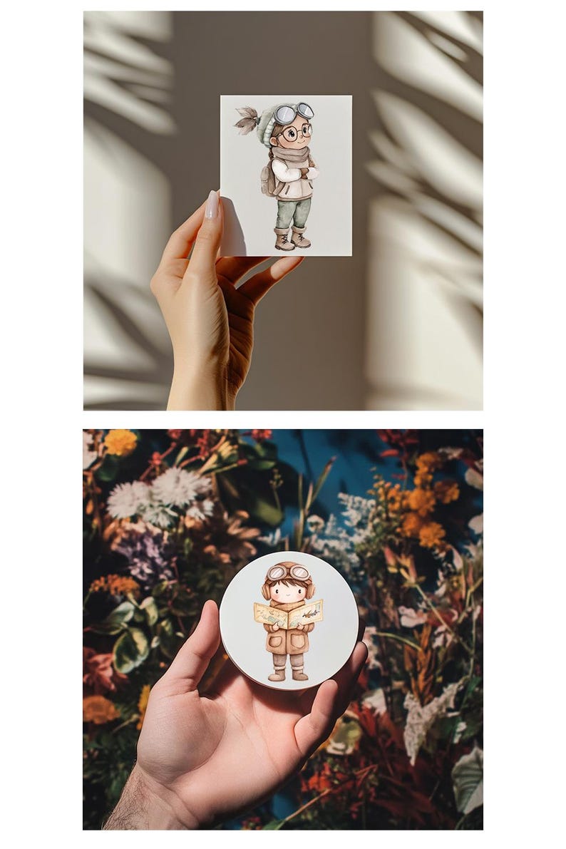 Cute Aviator Clipart - Watercolor Clipart - Airplane, Pilot, Clouds ...