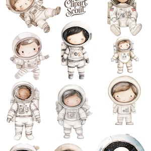 Cute Astronaut Clipart Bundle - Space, Planets, Aliens UFO PNG ...