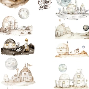 Cute Astronaut Clipart Bundle - Space, Planets, Aliens UFO PNG ...