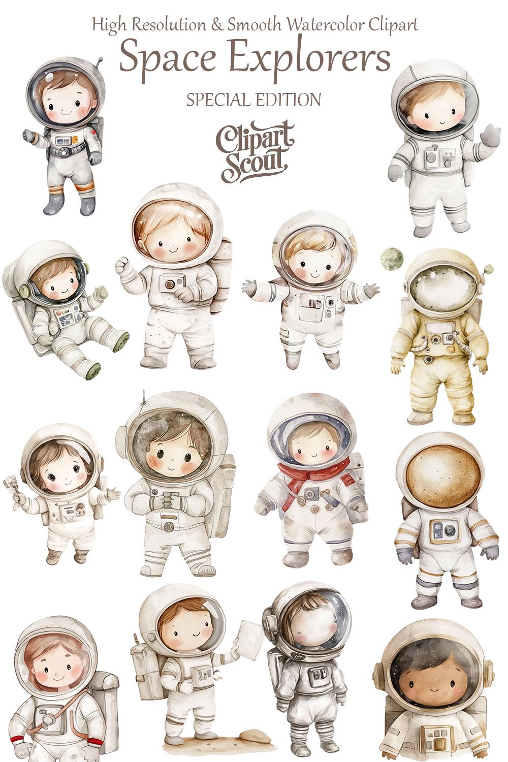 Cute Astronaut Clipart Bundle - Space, Planets, Aliens UFO PNG ...