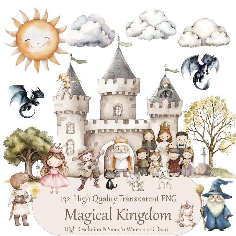 Cute Castles Clipart - Etsy