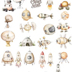 Cute Astronaut Clipart Bundle - Space, Planets, Aliens UFO PNG ...