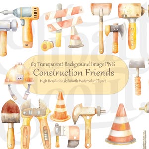 Construction Watercolor Clipart, Cute Construction Vehicle for Kids ...