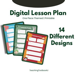 One Piece Themed Lesson Plan Templates - Digital Download & Printable ...