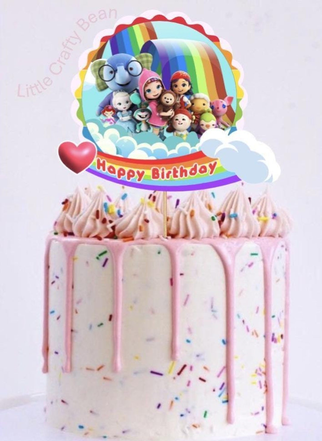 Rainbow Ruby Cake Topper - Etsy