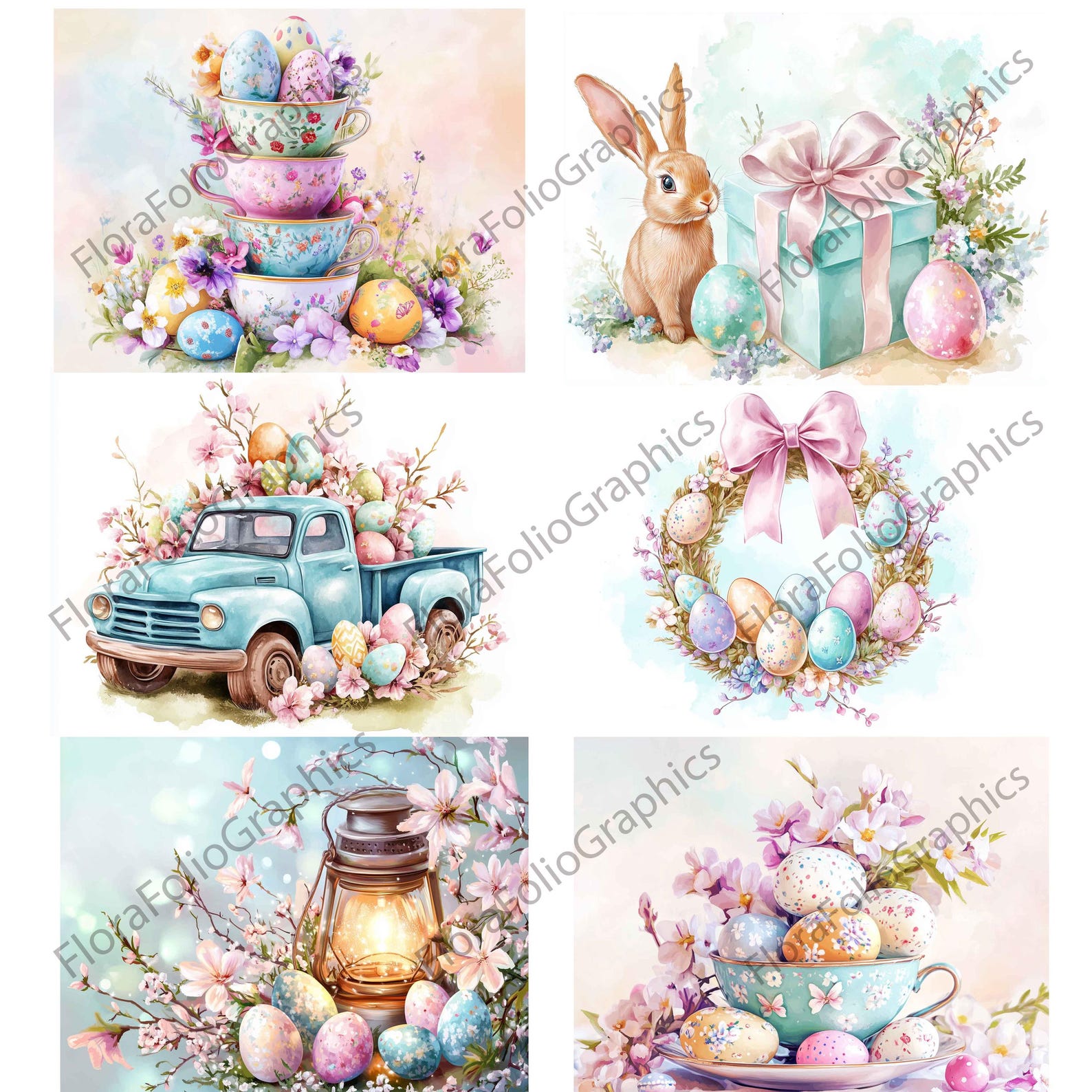 10 PNG Easter Collage Junk Journal, Vintage Easter Pages, Spring ...