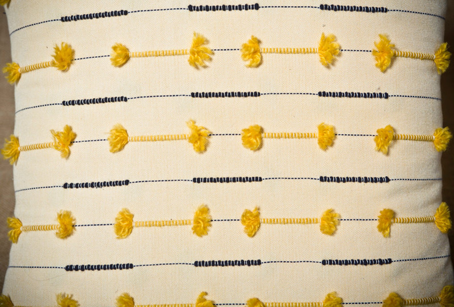 Sale Yellow Interrupted Script Handwoven Cushion Cover - Etsy