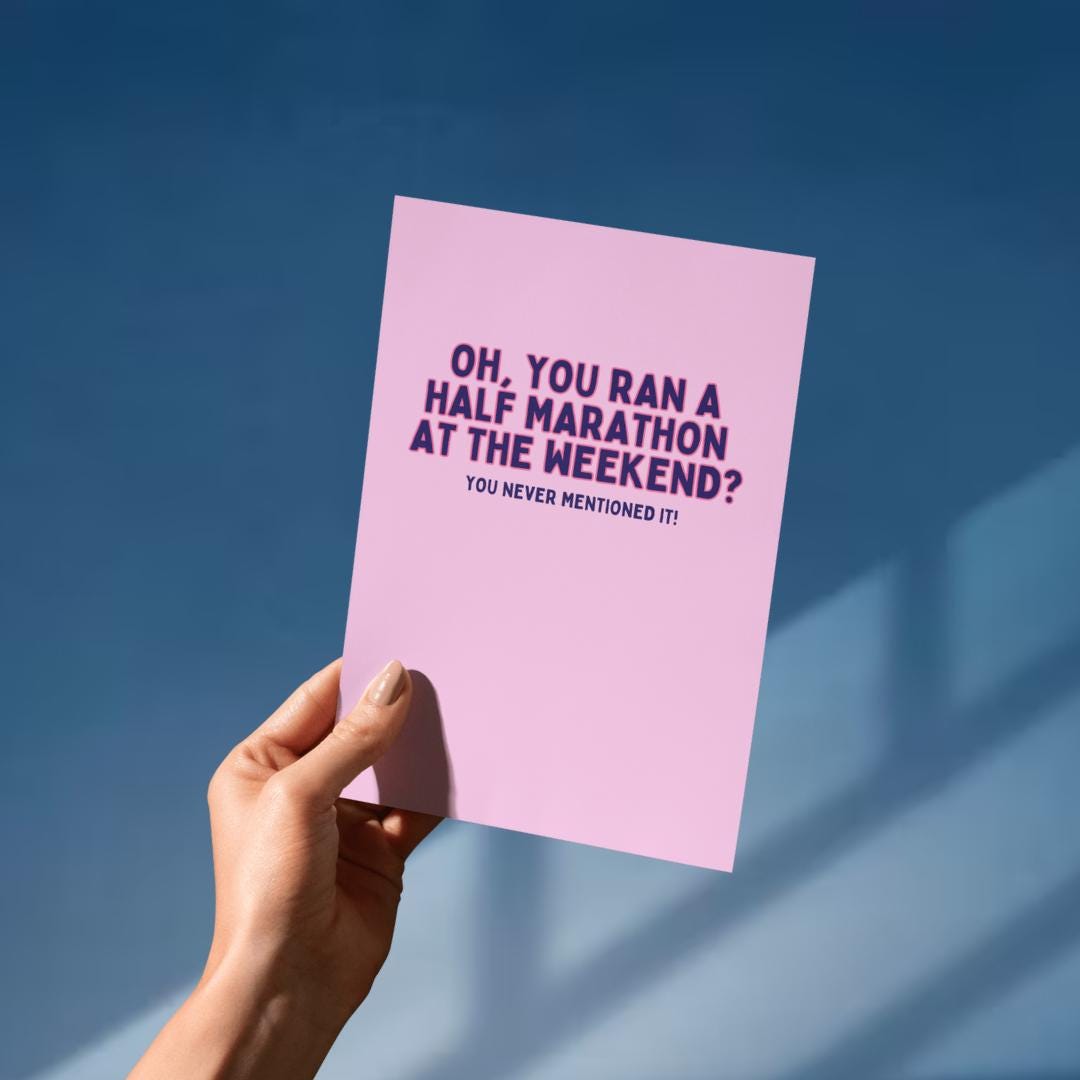 Funny Half Marathon Congratulations Card: Playful Good Luck - Etsy
