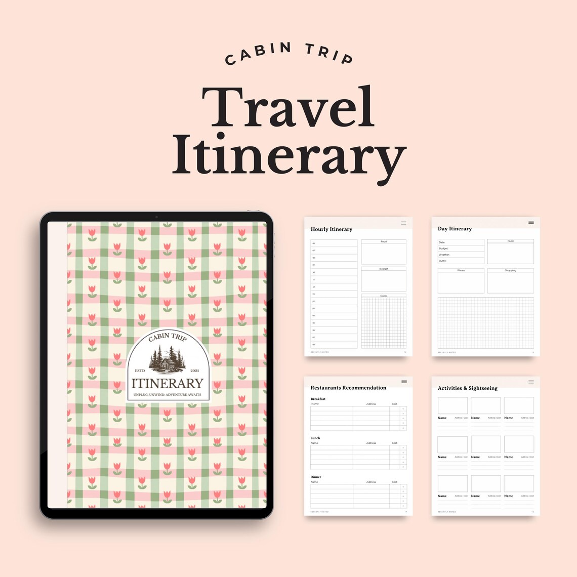 Cozy Cabin Trip Itinerary Vacation Itinerary Pink Coquette Aesthetic ...