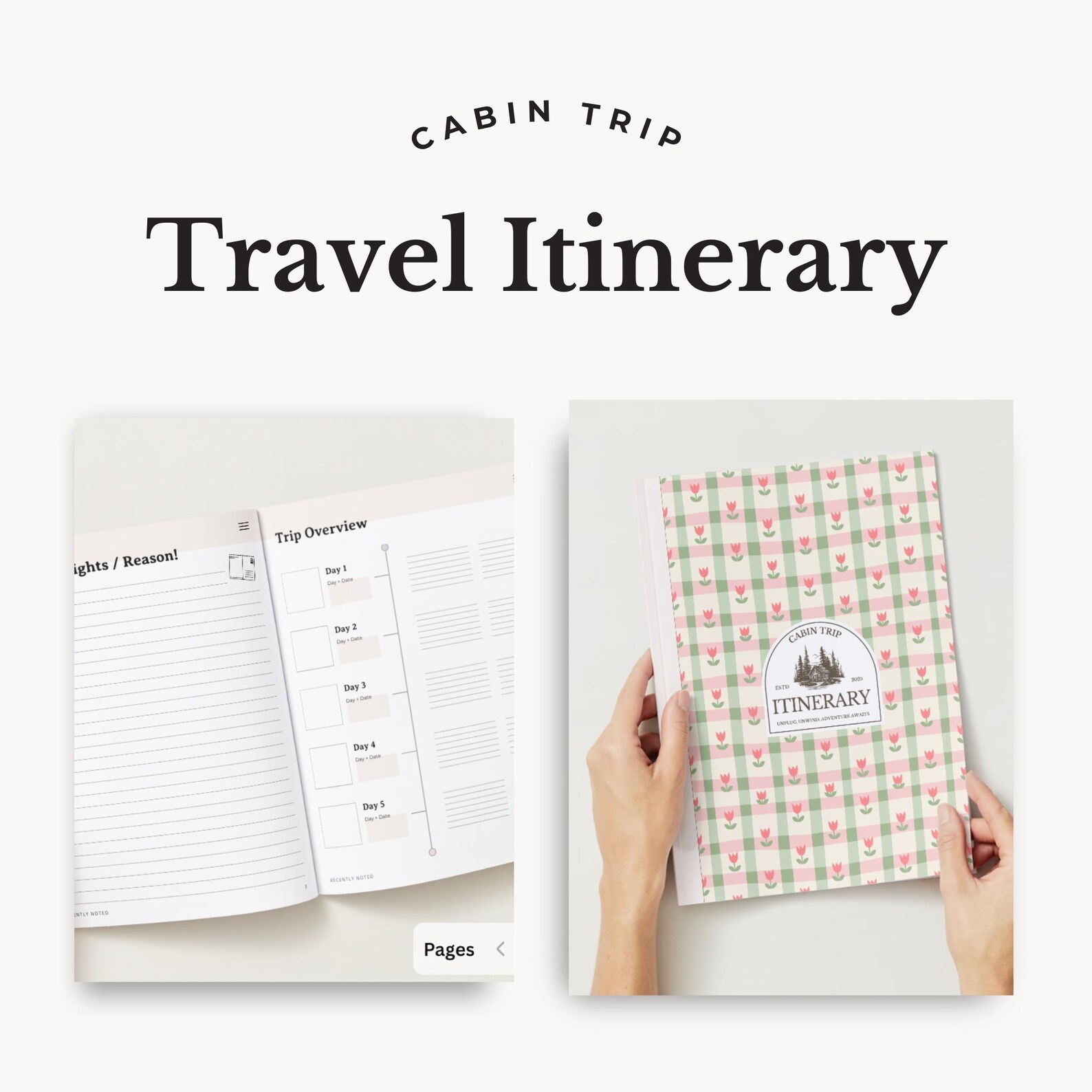 Cozy Cabin Trip Itinerary Vacation Itinerary Pink Coquette Aesthetic ...