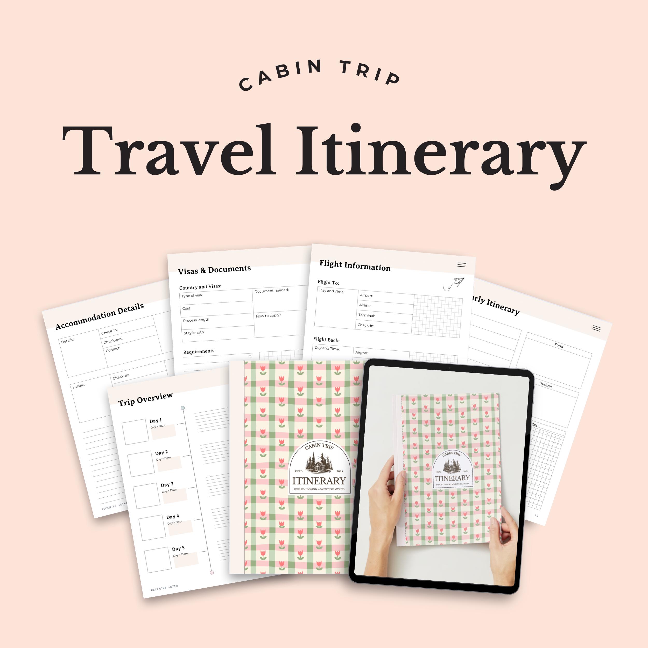 Cozy Cabin Trip Itinerary Vacation Itinerary Pink Coquette Aesthetic ...