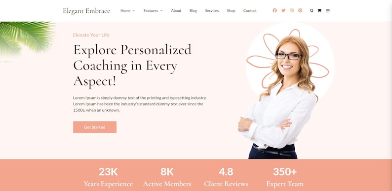 Elegant Embrace - Modern and Stylish Wordpress Theme for Creatives - Etsy