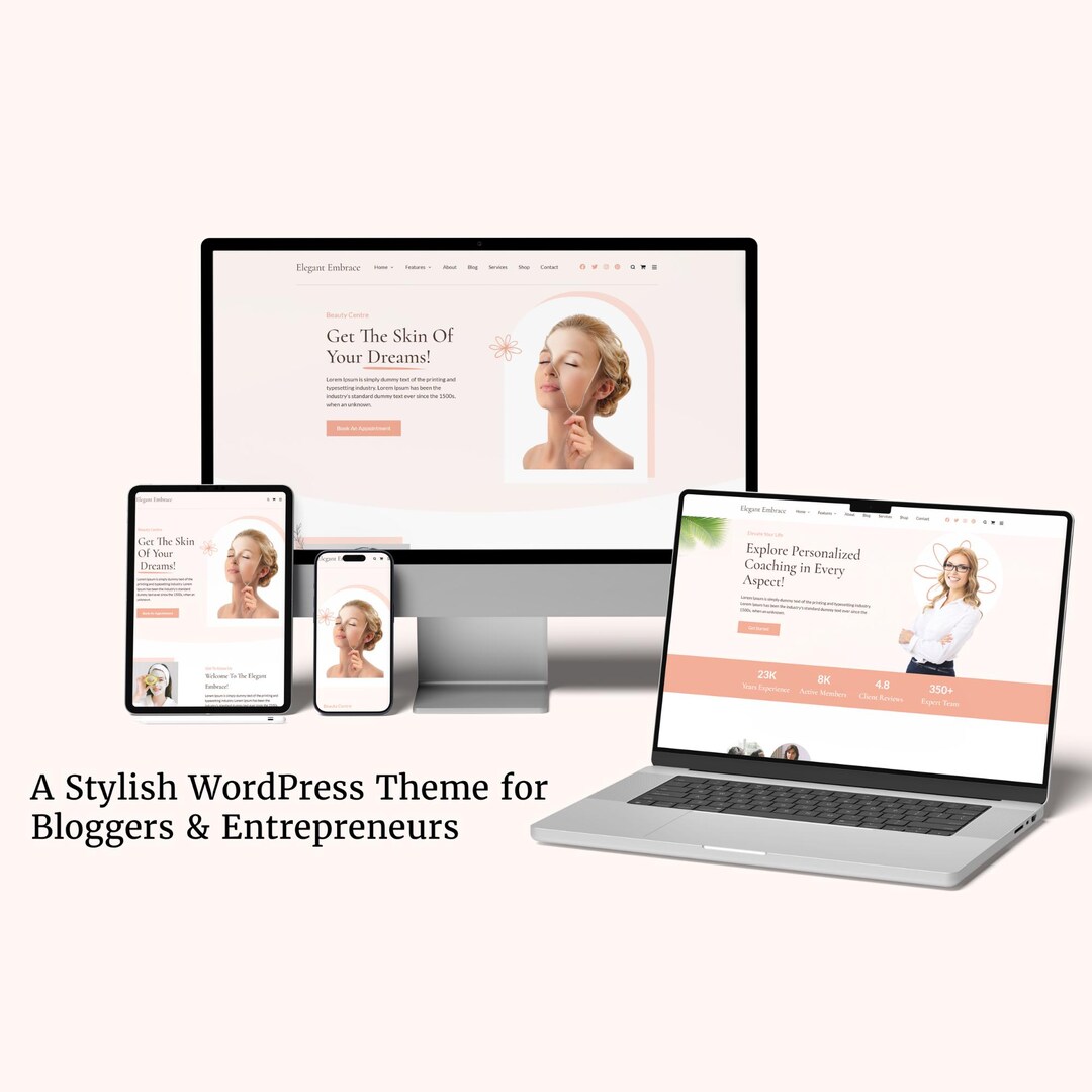 Elegant Embrace - Modern and Stylish Wordpress Theme for Creatives - Etsy