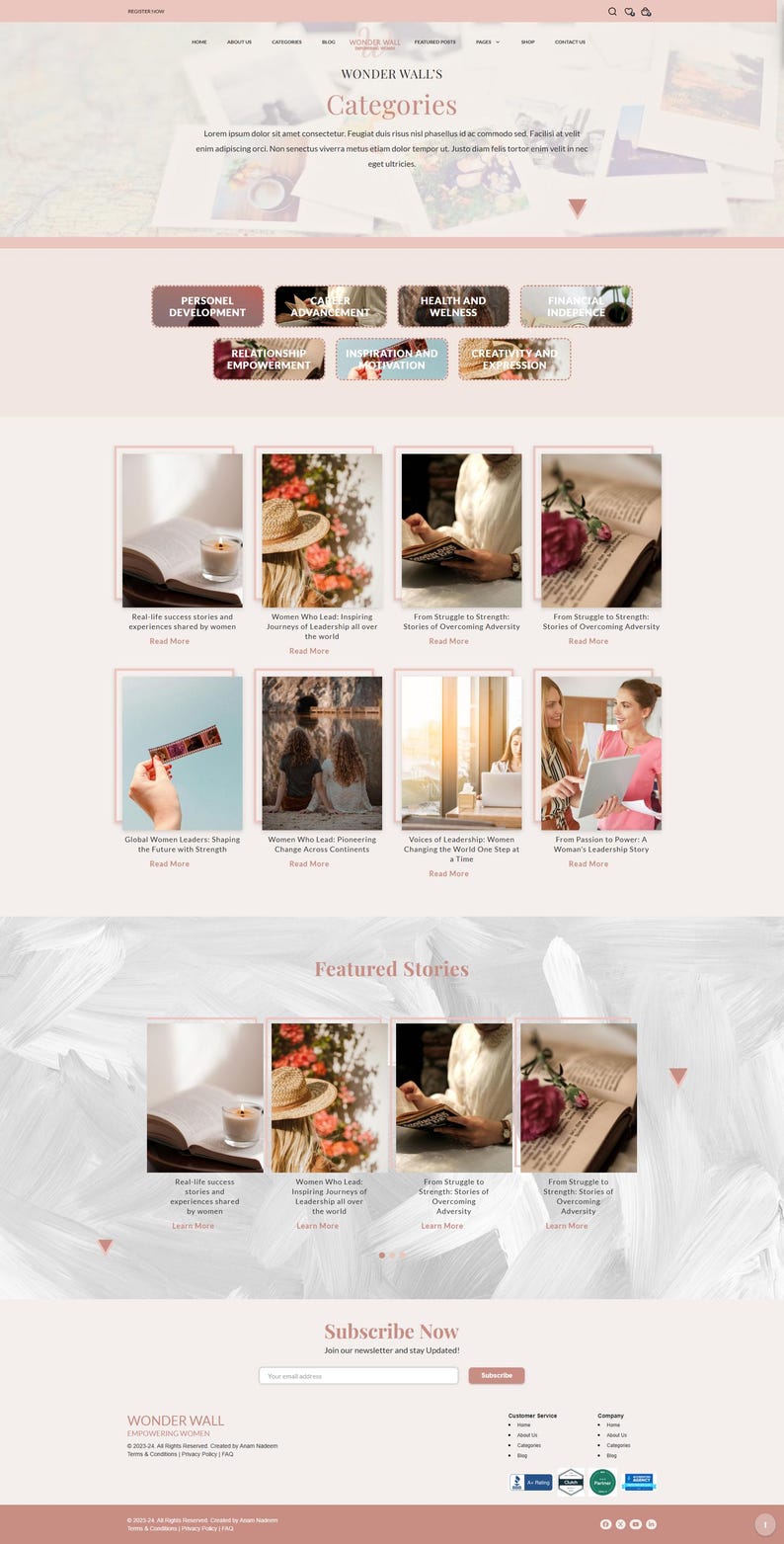 Wonder Wall – Minimalist Wordpress Blog Theme for Writers & Creators - Etsy