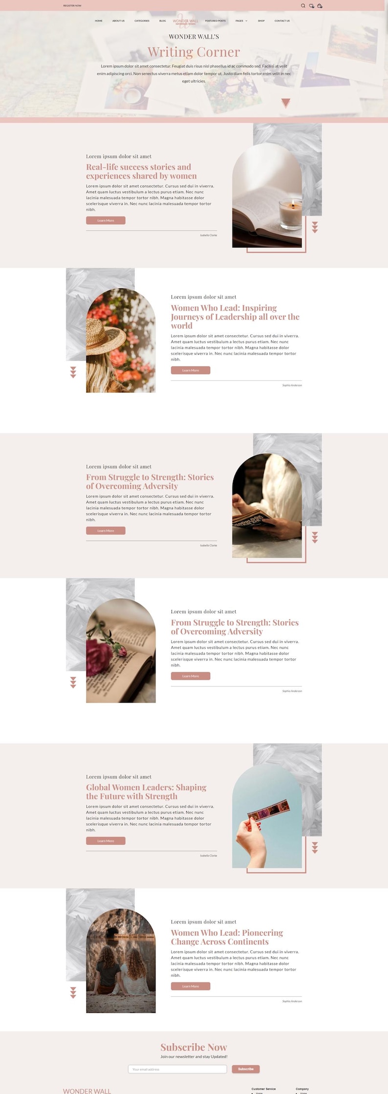 Wonder Wall – Minimalist Wordpress Blog Theme for Writers & Creators - Etsy