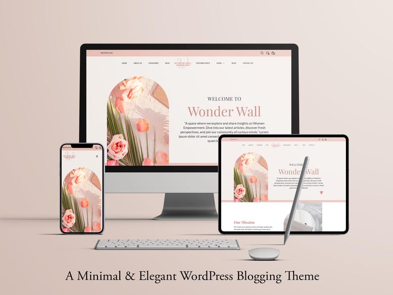 Wonder Wall – Minimalist Wordpress Blog Theme for Writers & Creators - Etsy