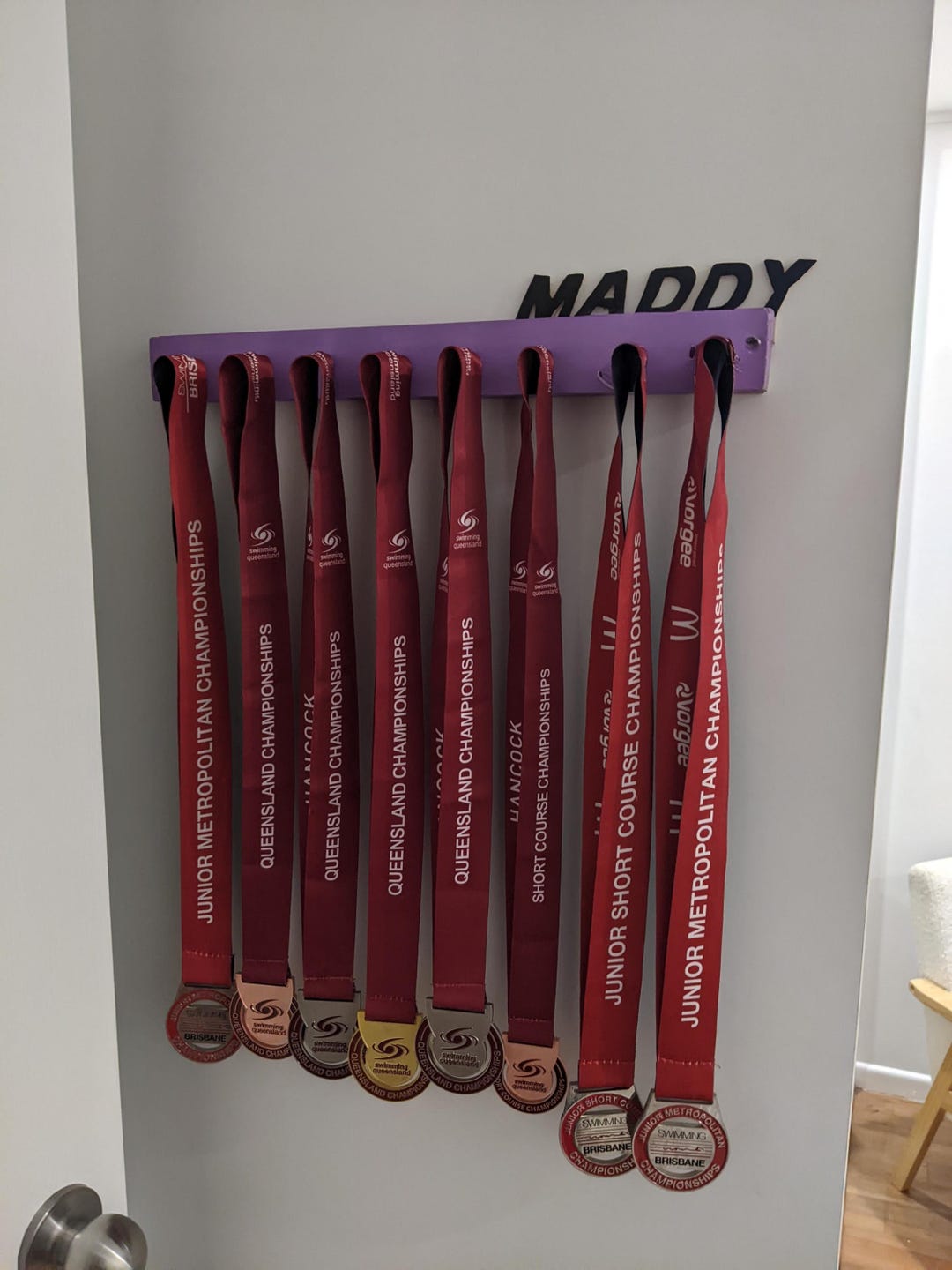 Custom Name Wooden Medal Showcase Racks! - Etsy