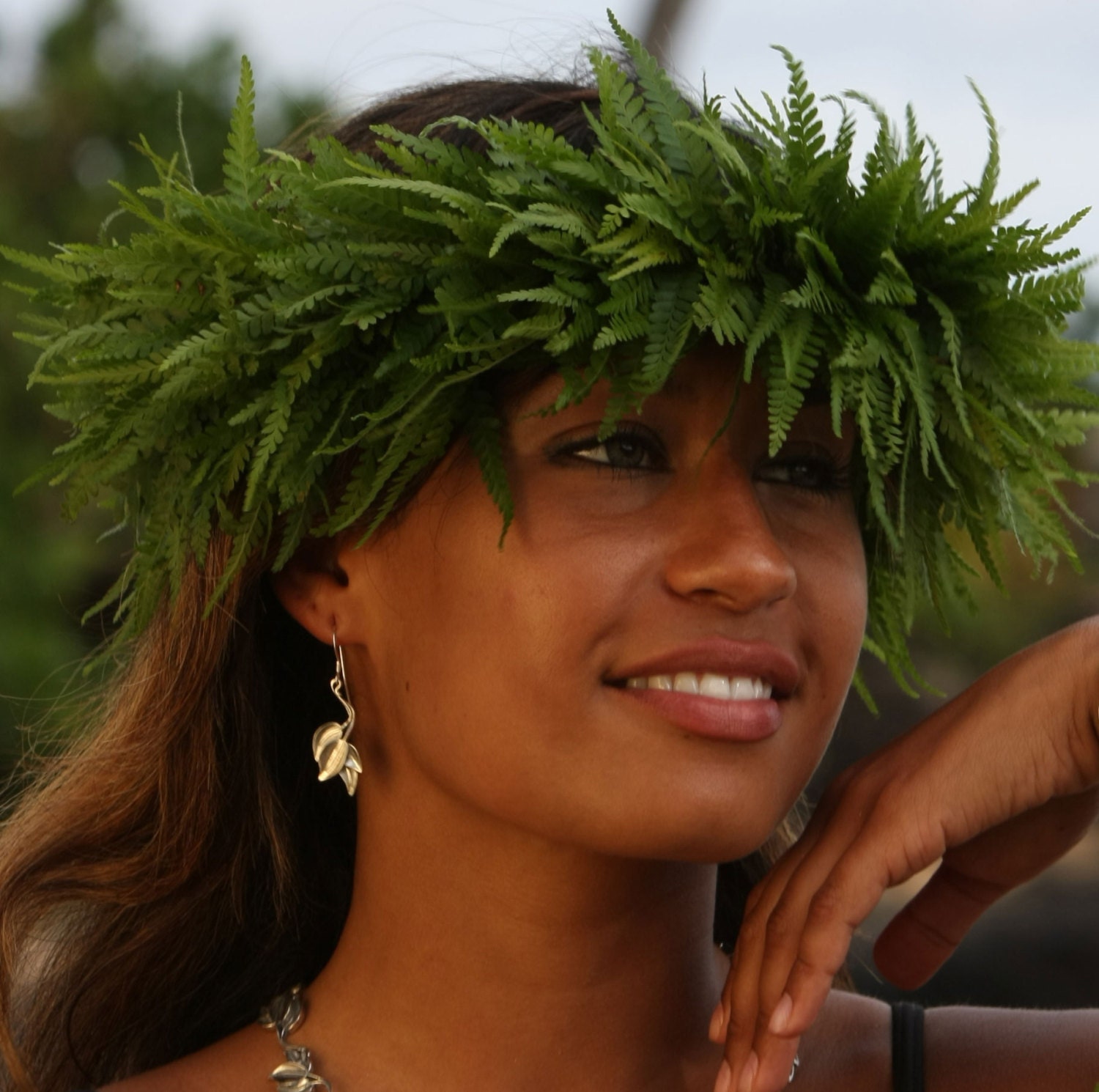 Maile Leaf Lei Earrings in Sterling Silver - Etsy