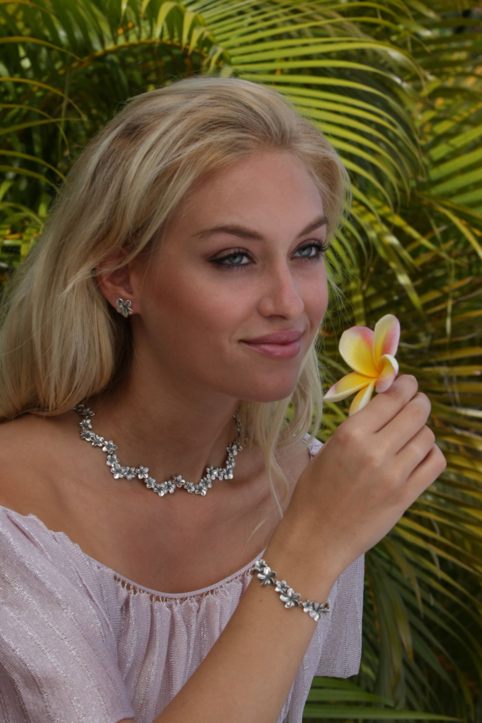 Plumeria Lei Necklace in Sterling Silver by Danny Bushart - Etsy