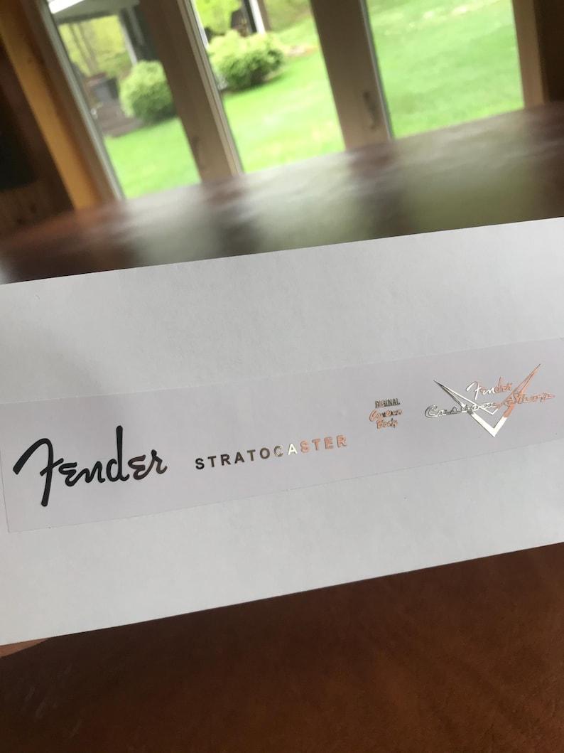Fender Stratocaster Guitar Decal 3d Laser Cut Metal Headstock ...