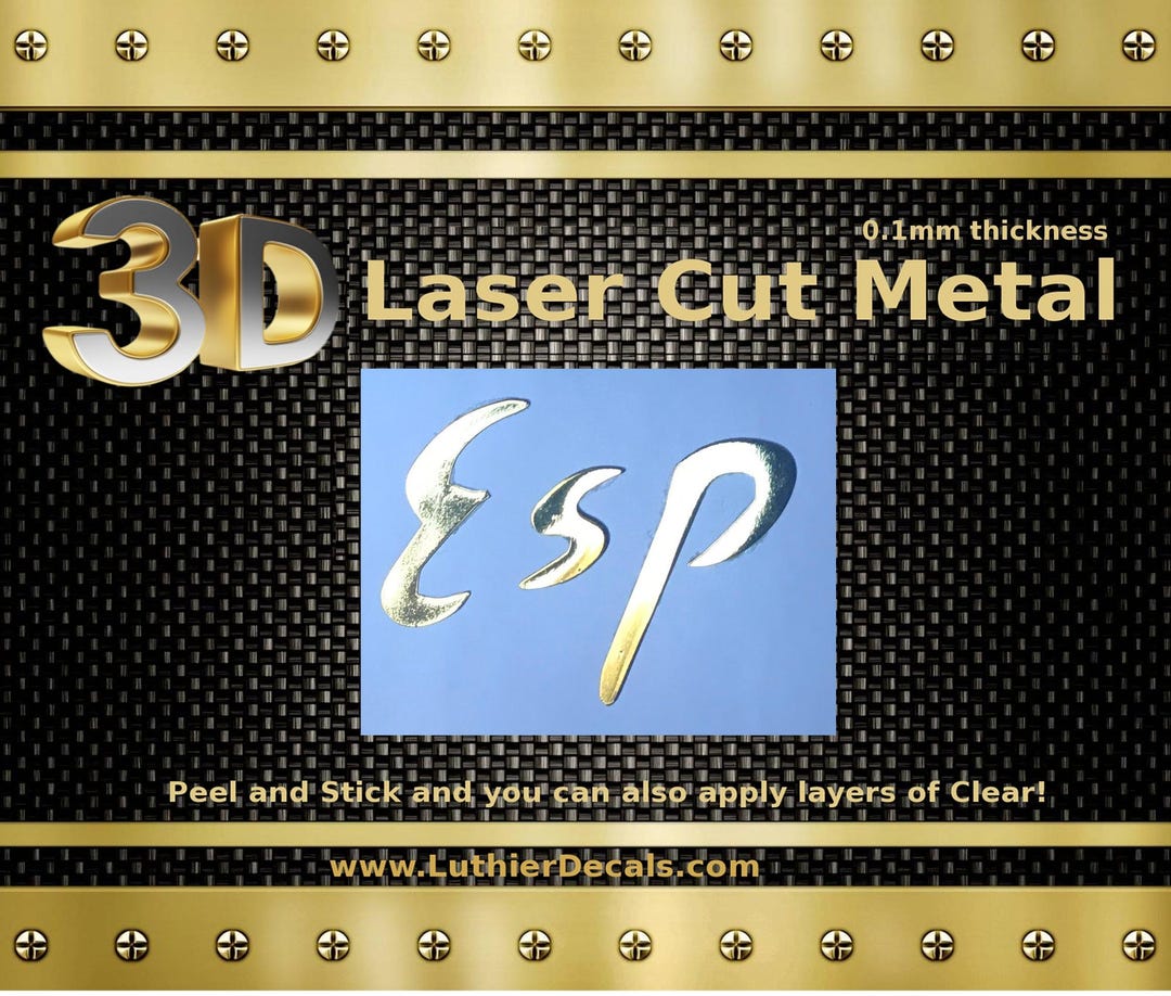 ESP Guitar Decal 3d Laser Cut Metal Headstock Restoration Sticker M97b ...