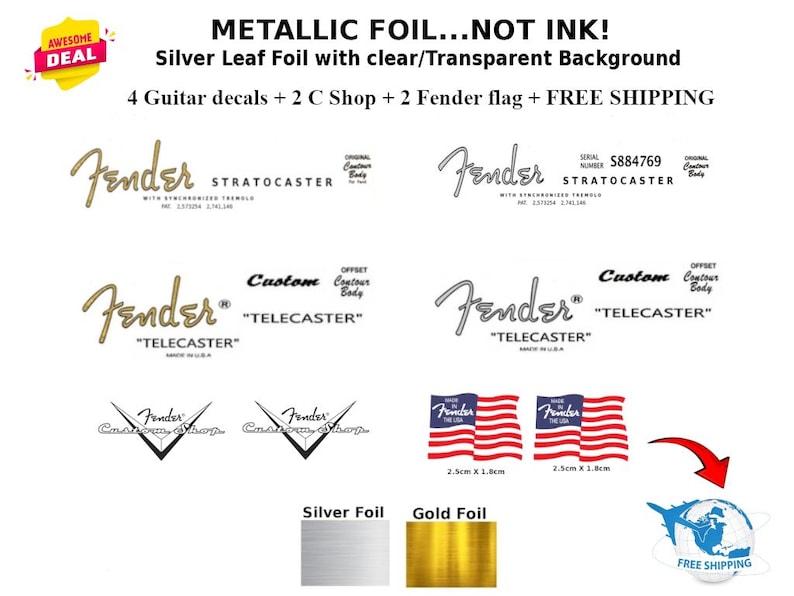 Fender Stratocaster Telecaster Guitar Decal C Shop Fender Flag ...