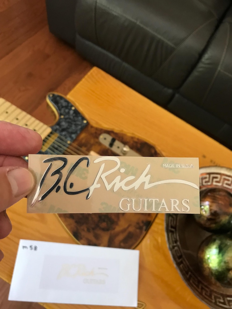 BC Rich Guitar Decal 3d Laser Cut Metal Headstock Restoration Sticker ...