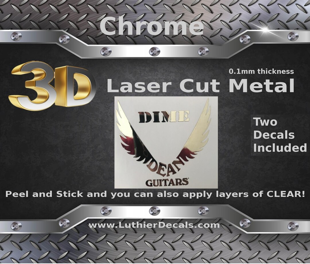 Washburn Dean Dime Guitar Decal 3d Laser Cut Metal Headstock ...