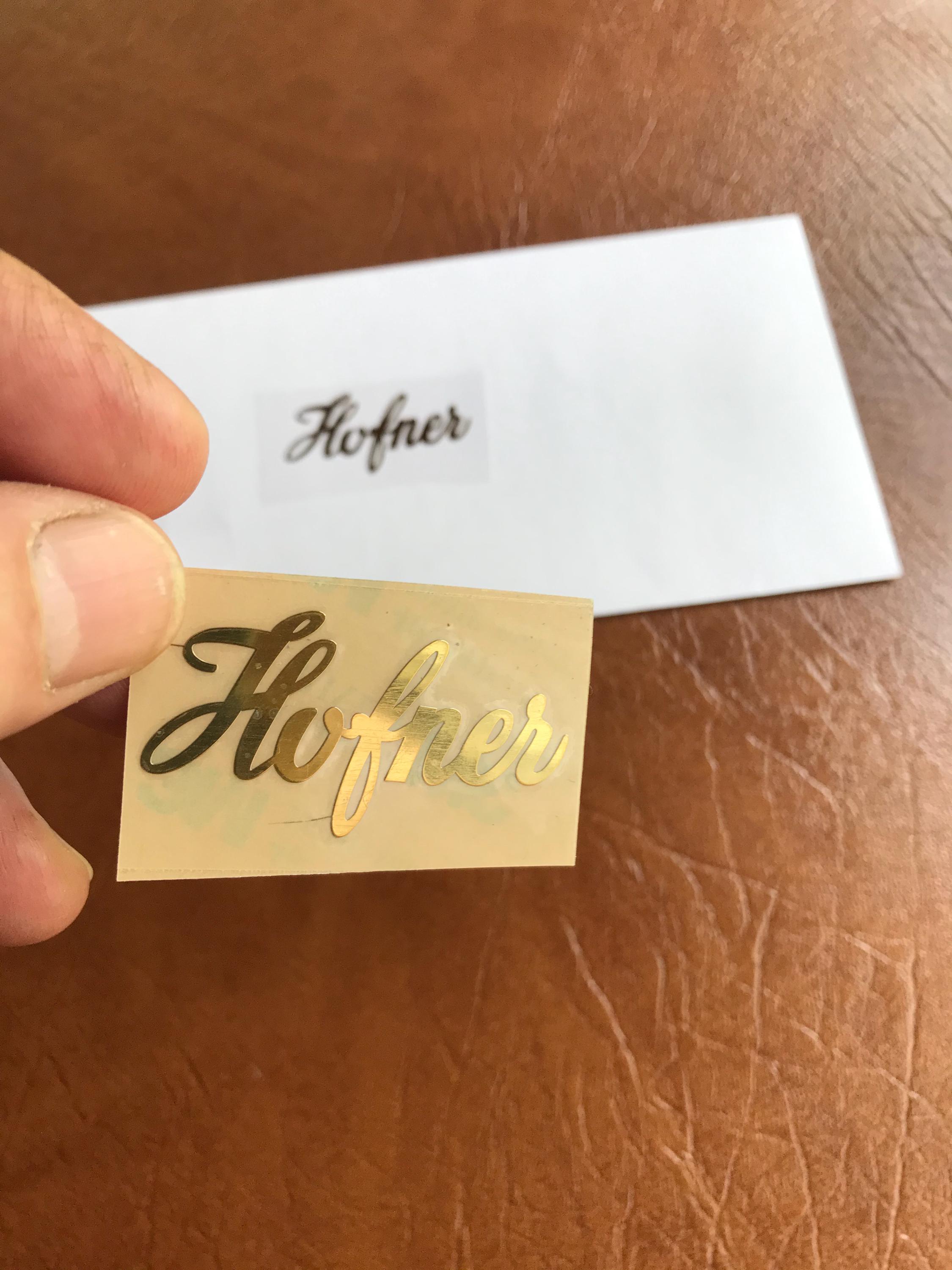 Hofner Guitar Decal 3d Laser Cut Metal Headstock Restoration Sticker ...